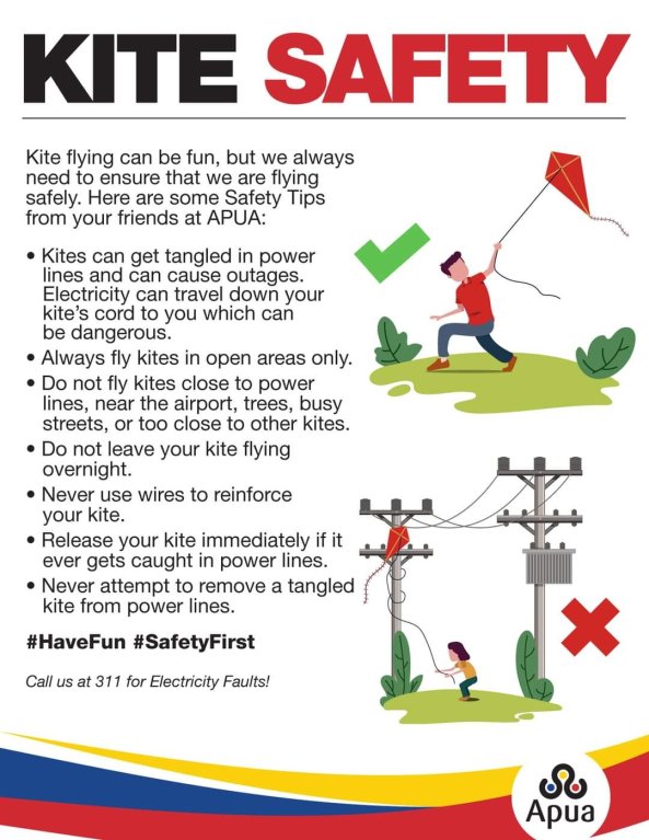 APUA Issues Kite Flying Safety Tips – safety steps