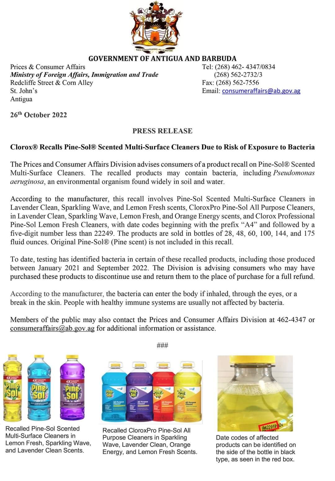 Clorox® Recalls Pine-Sol® Scented Multi-Surface Cleaners Due to Risk of ...