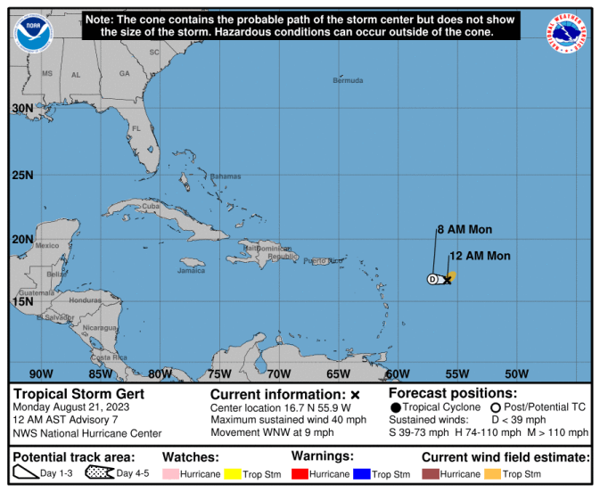 Tropical Storm Gert Forms in the Atlantic – safety steps