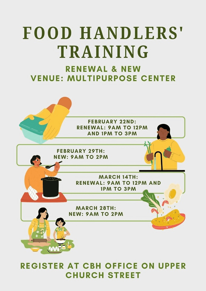 NOTICE: CBH Food Handlers’ Training – safety steps