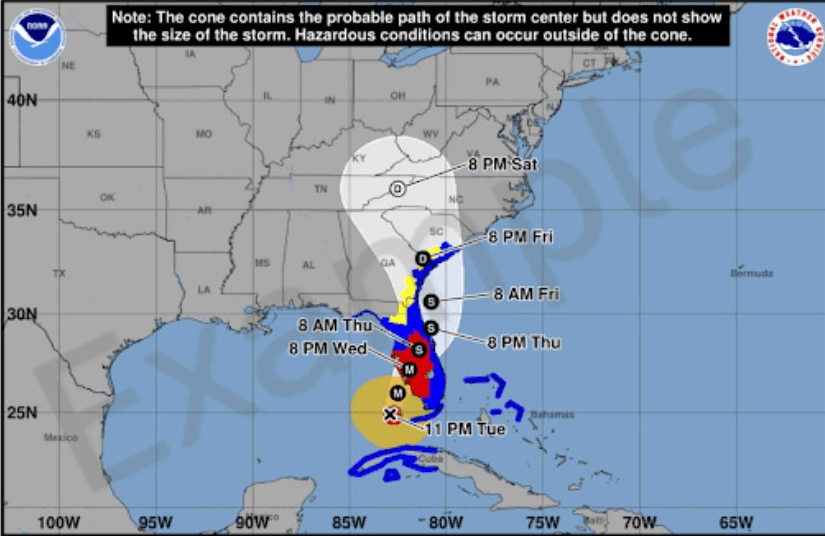 NHC Issuing Experimental Tropical Cyclone Forecast Cone Graphic During ...